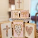 Textured Wood Block Art, Glitter Cross, Bow, Valentine Decor - Etsy