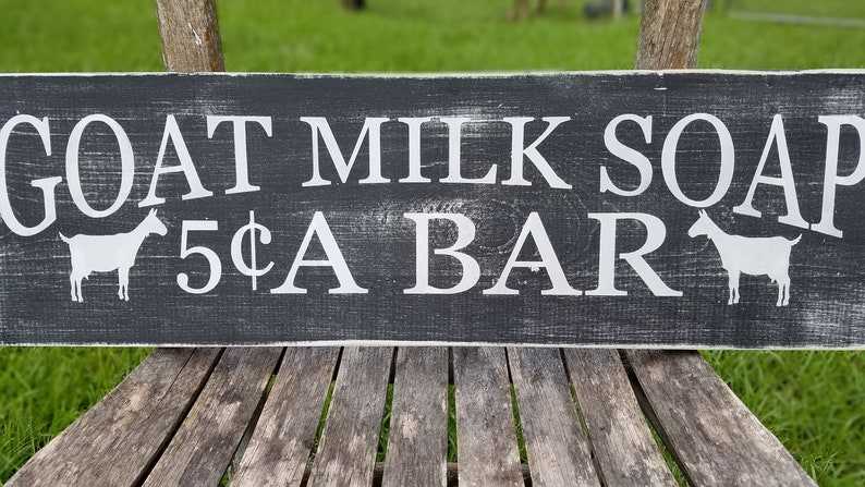 Goat Milk Soap sign goat sign rustic wood sign farmhouse | Etsy