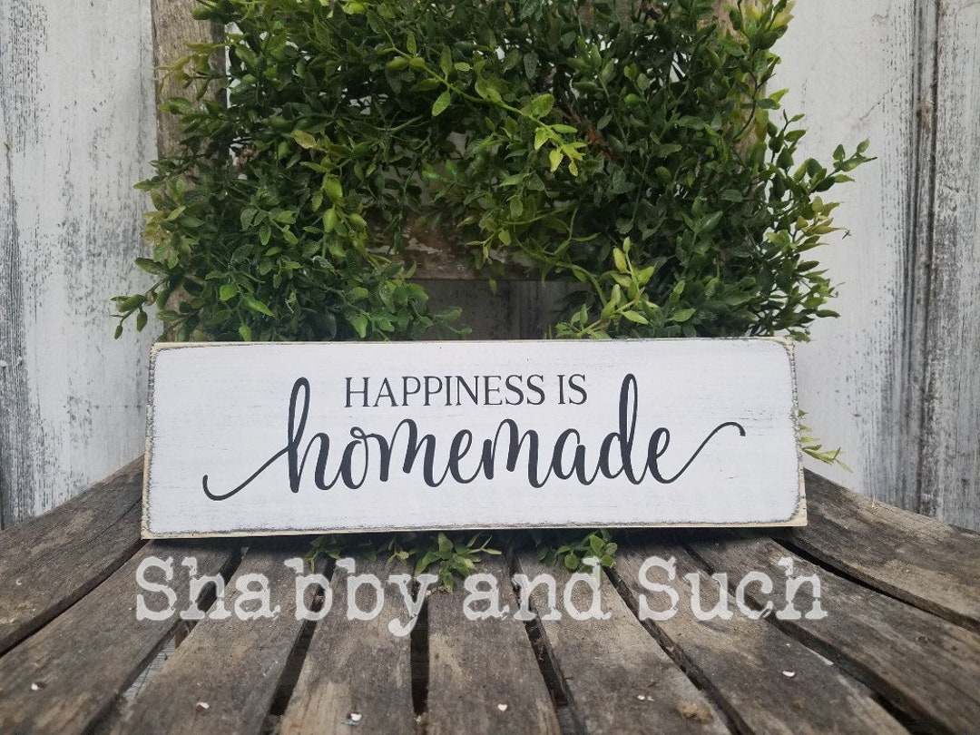 Happiness is Homemade Rustic Wood Sign, Farmhouse Kitchen Decor - Etsy