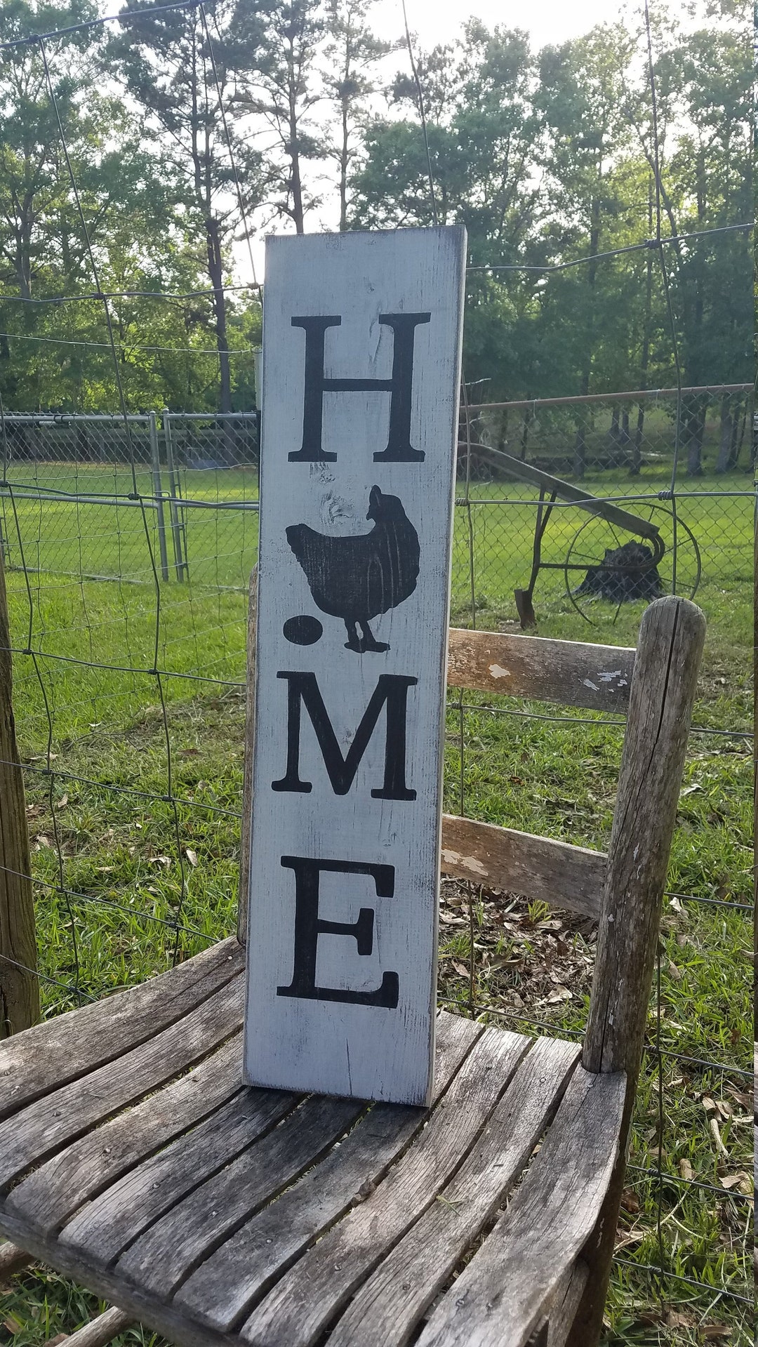 Welcome With Chicken Sign, Vertical Sign, Porch Sign, Entryway Sign ...