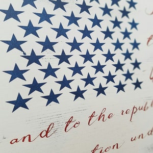 Pledge of Allegiance Flag Sign | Rustic Wood Sign | Farmhouse Style ...