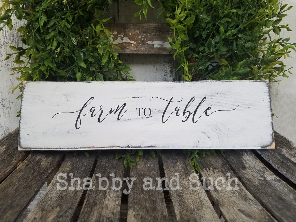 Rustic Farm to Table Wood Sign, Distressed Kitchen Decor - Etsy