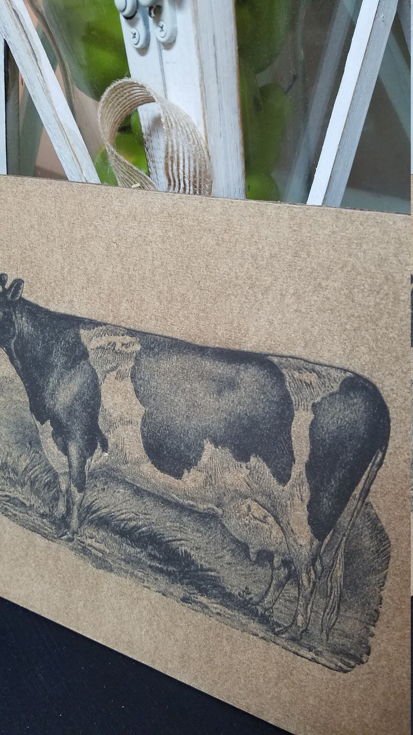 Rustic Vintage Style Cow Print Farmhouse Sign Plaque Wood Sign ...