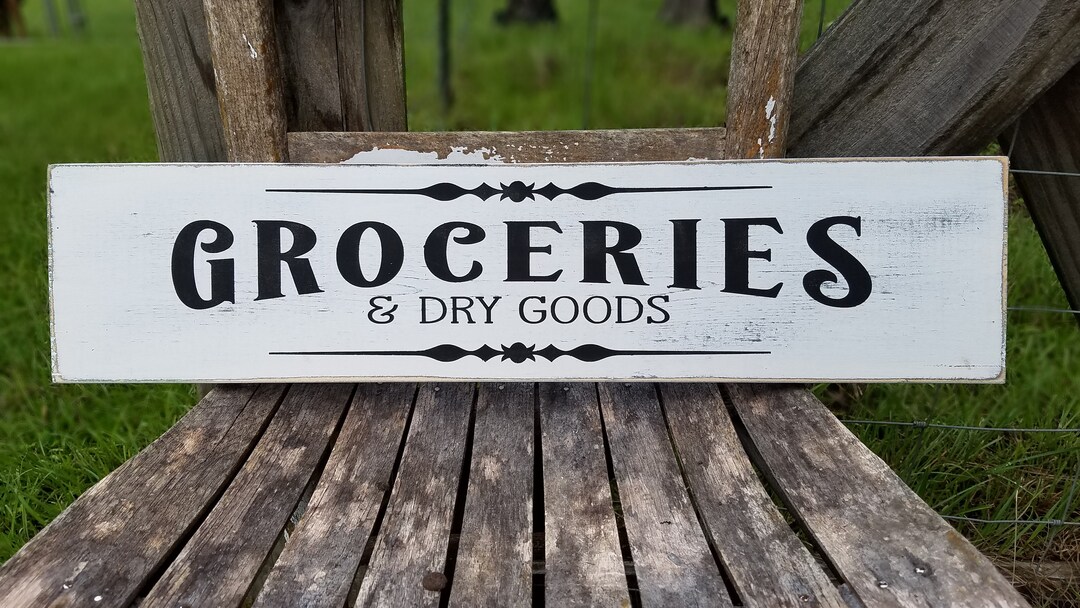 Groceries Sign, Rustic Wood Sign, Farmhouse Style Sign, Wood Sign, Hand ...