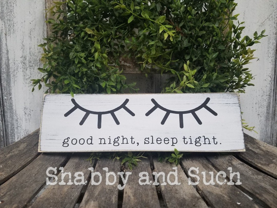 Good Night Sleep Tight Rustic Wood Sign, Bedroom Sign, Farmhouse Sign ...