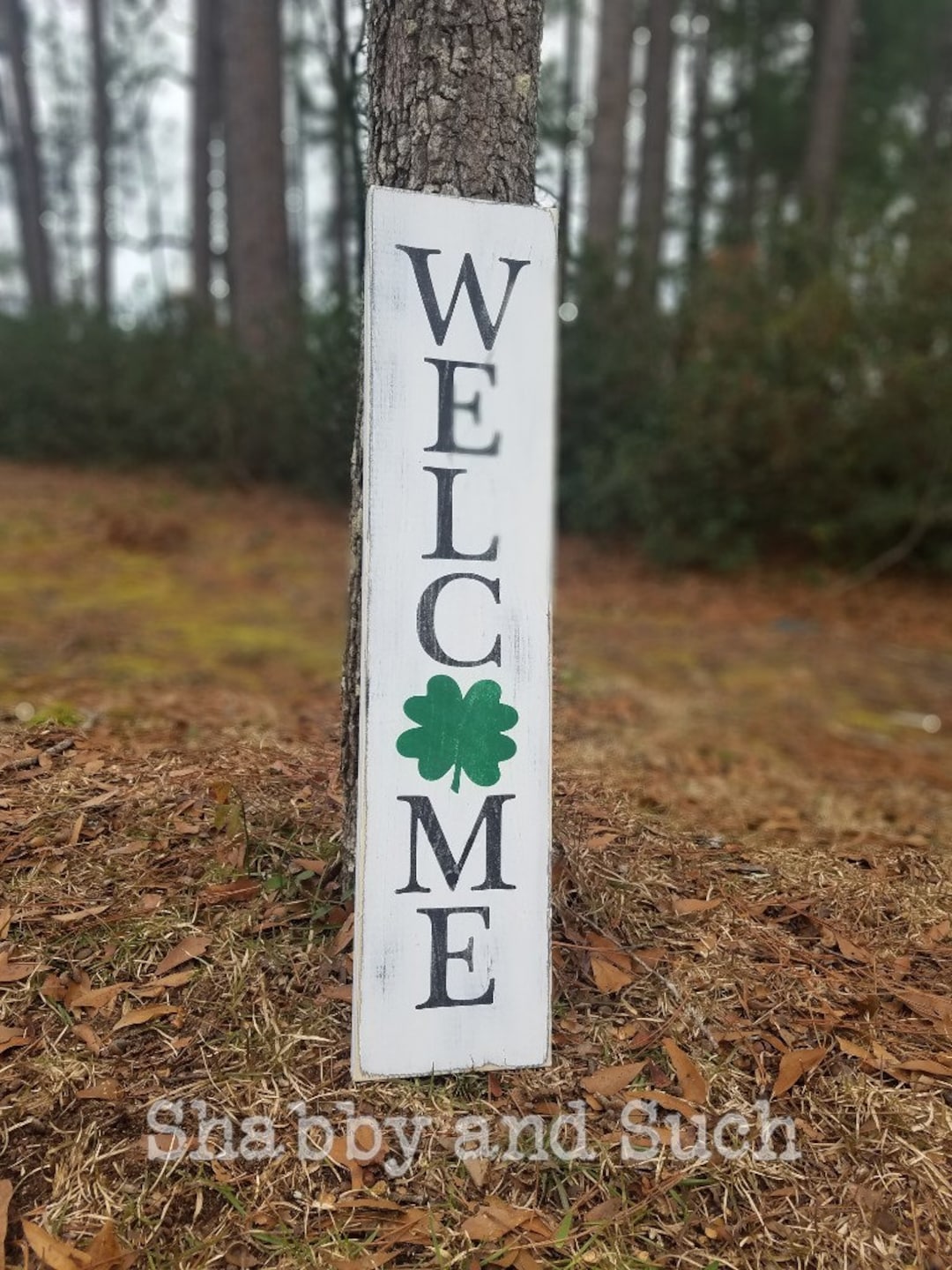 Welcome Shamrock Sign, Porch Sign, Saint Patrick's Day Sign, Welcome ...