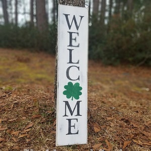 Welcome Shamrock Sign Porch Sign Saint Patrick's Day - Etsy