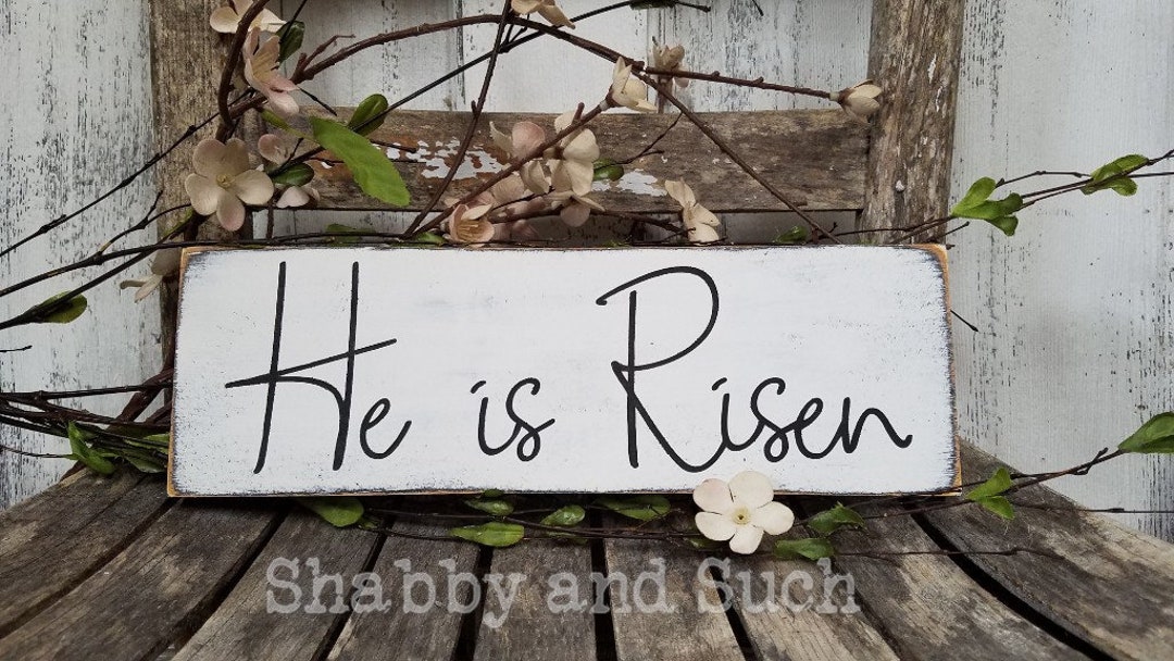 He is Risen Sign, Easter Sign, Rustic Wood Sign, MINI SIGN, Farmhouse ...