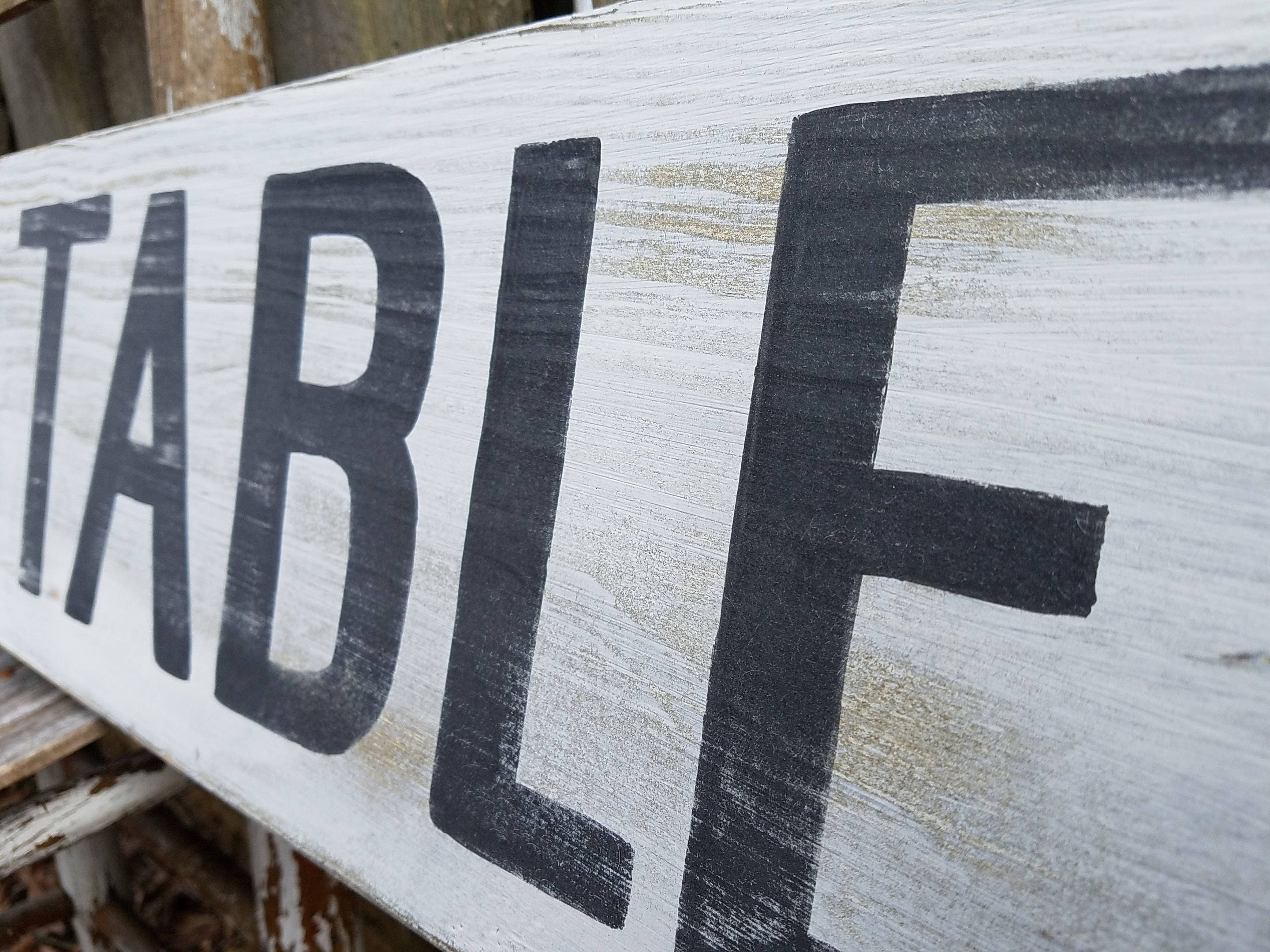 Rustic Farm to Table Wood Sign | Farmhouse Kitchen Decor - Etsy