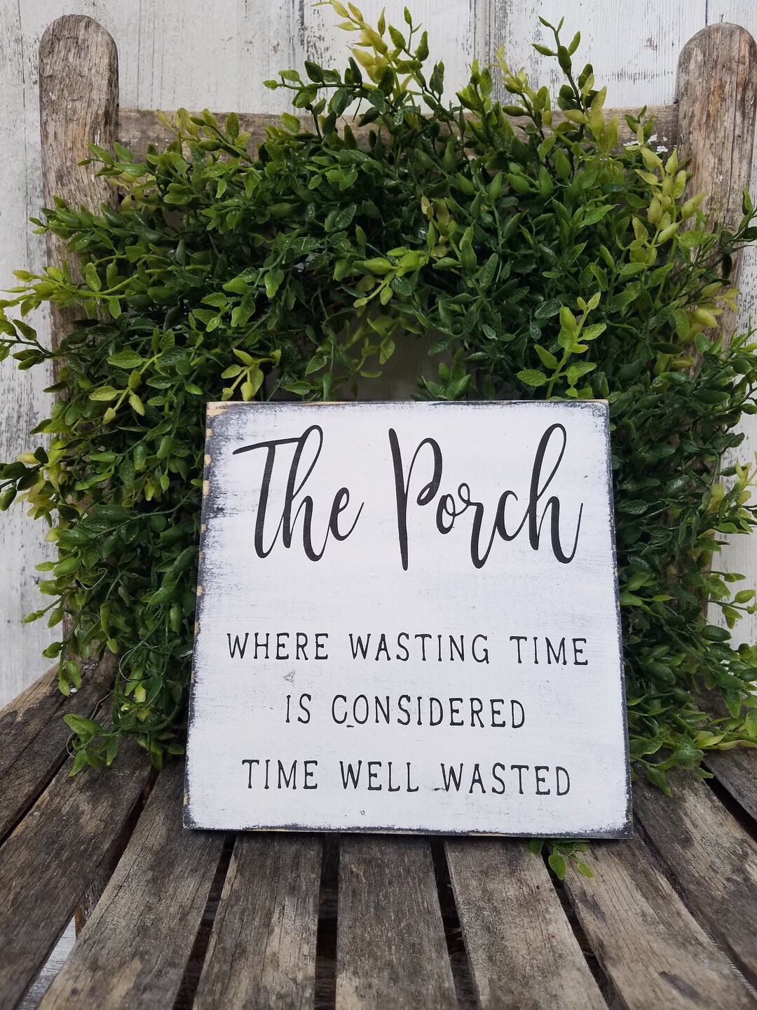 Rustic Porch Sign, Wasting Time is Time Well Wasted, Farmhouse Decor - Etsy
