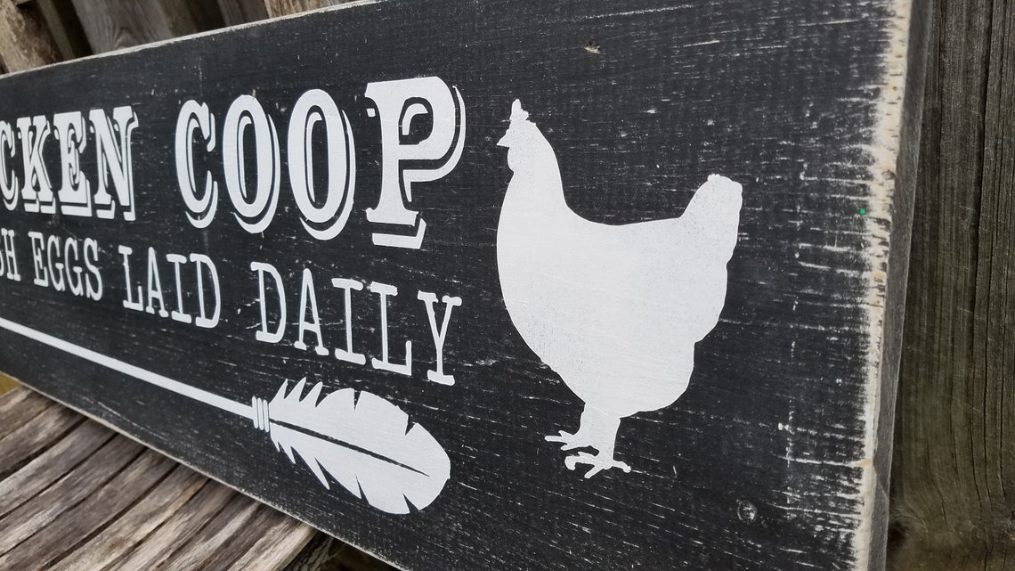 Chicken Coop Rustic Wood Sign Chicken Sign Fresh Eggs Sign | Etsy