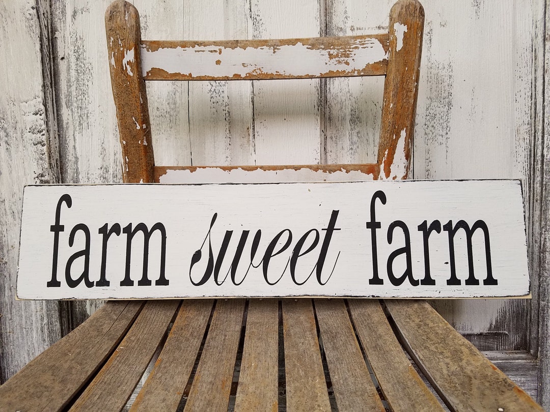 Farm Sweet Farm/ Home Sweet Home Sign / Rustic Wood Sign / Farmhouse ...