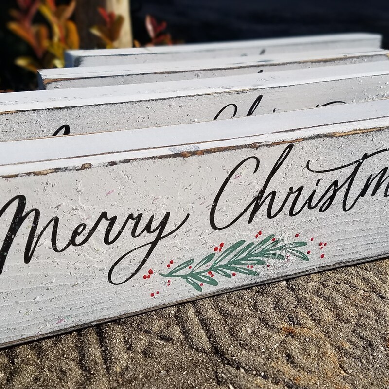 Christmas Wood Block Sign - Etsy