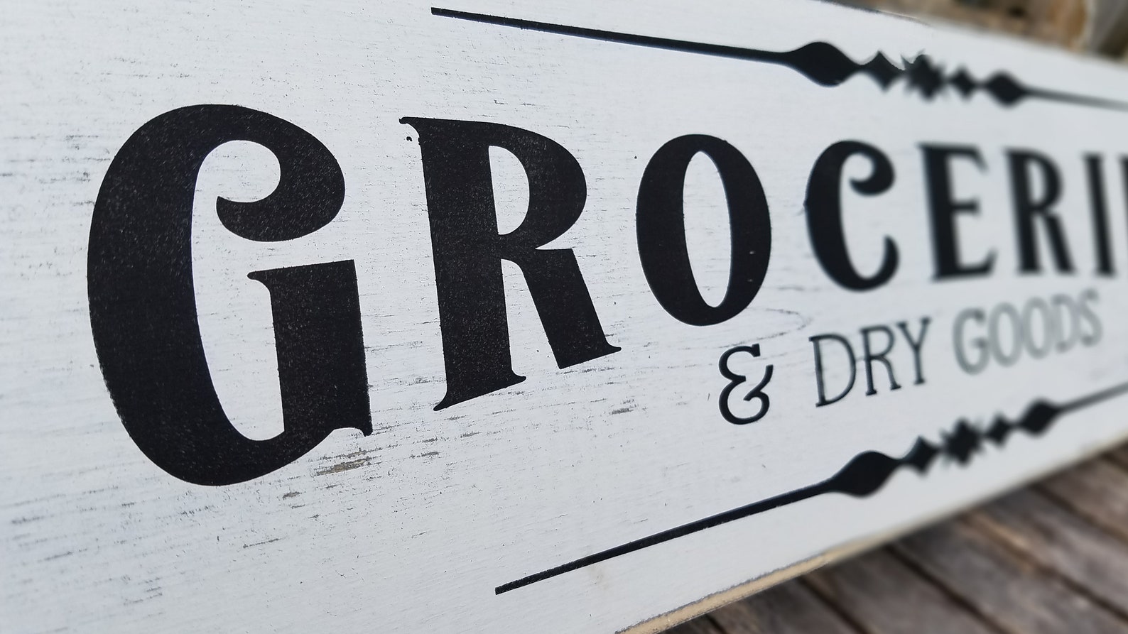 Groceries sign rustic wood sign farmhouse style sign wood | Etsy