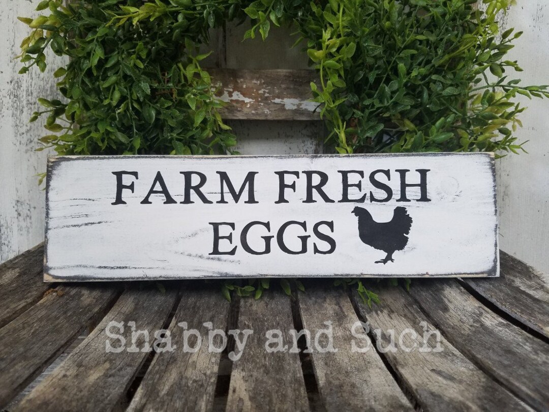 Farm Fresh Eggs Sign, Chicken Sign, Rustic Wood Sign, Farmhouse Sign ...