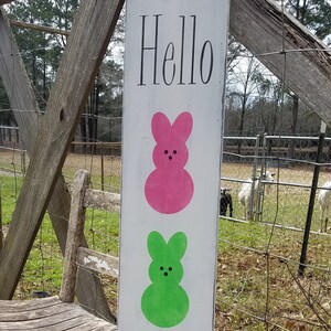 Hello Peeps Easter Sign Welcome Peeps Sign Easter Porch - Etsy
