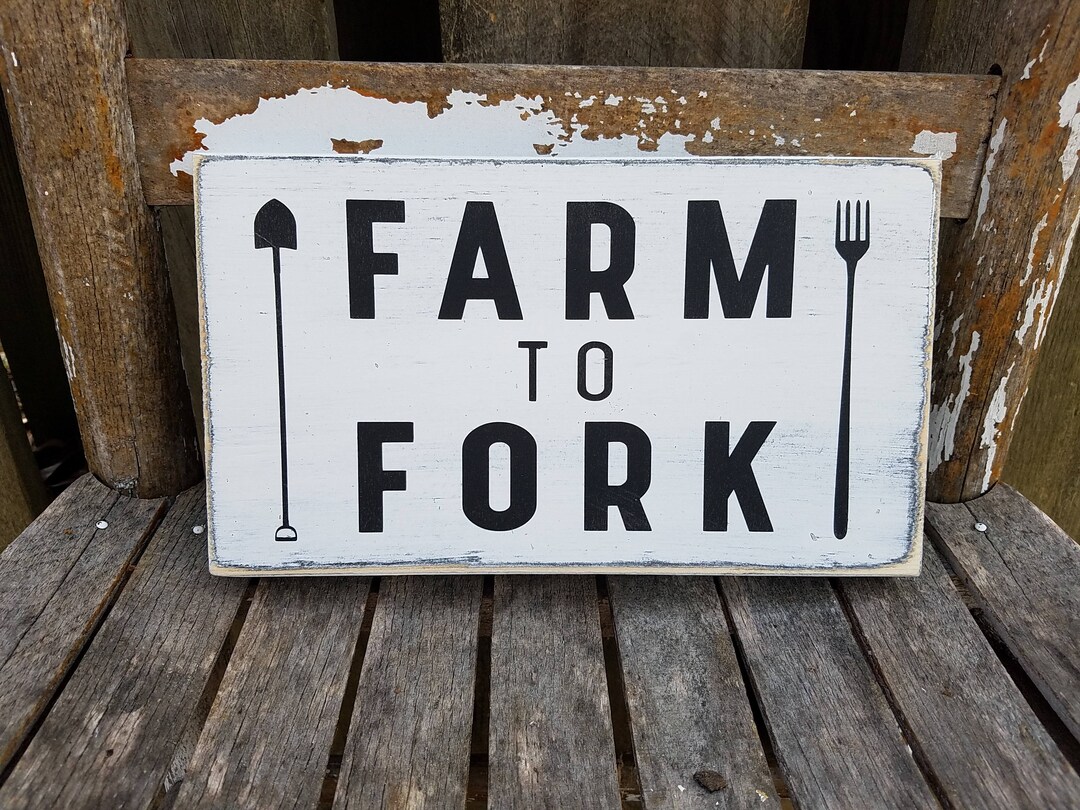 Farm to Fork Sign, Rustic Wood Sign, MINI SIGN, Farmhouse Sign, Kitchen ...