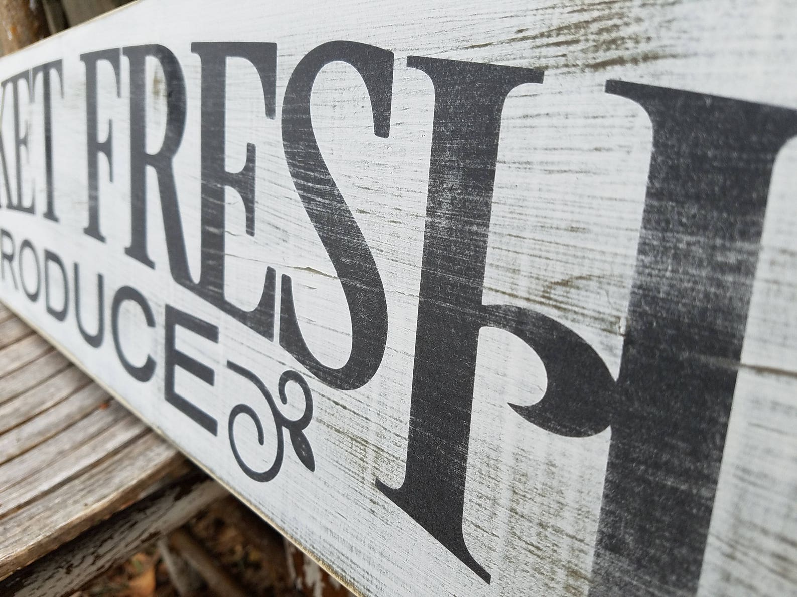 Market Fresh Produce Sign | Rustic Farmhouse Kitchen Decor - Etsy