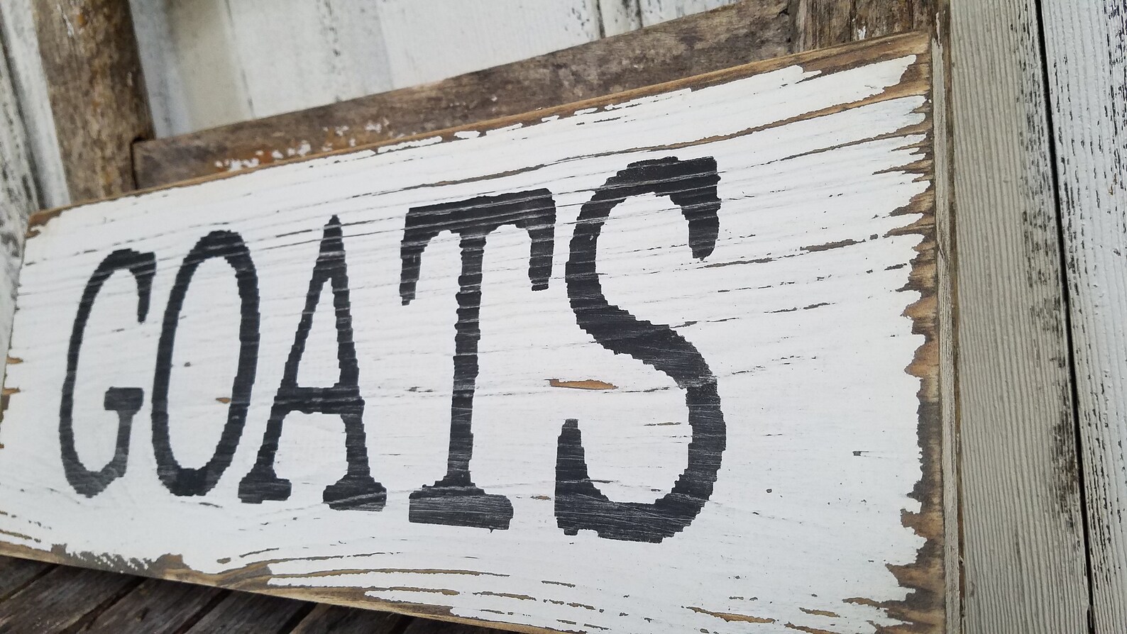 GOATS Sign Rustic Wood Sign Chippy Wood Sign Farmhouse | Etsy