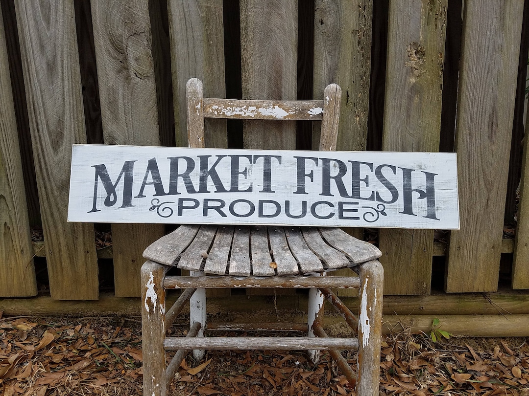 Market Fresh Produce Sign | Market Sign | Rustic Wood Sign | Produce ...