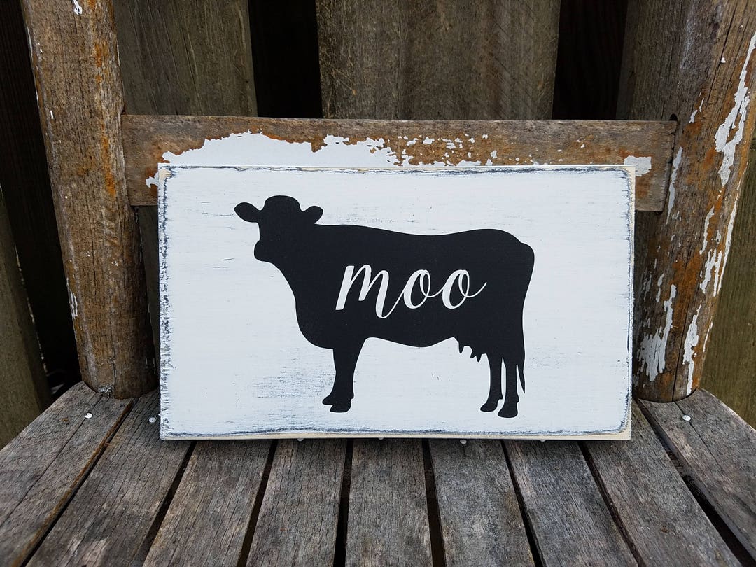 Cow Sign, Moo Cow Sign, Rustic Wood Sign, MINI SIGN, Farmhouse Sign ...