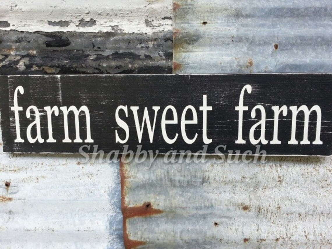 Farm Sweet Farm Sign, Farm Sign, Wood Sign, Rustic Wood Sign, Welcome ...
