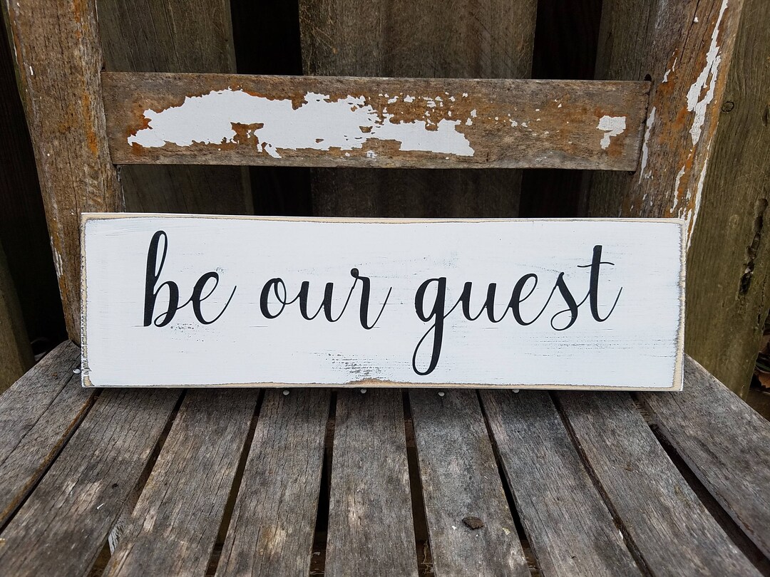 Be Our Guest Sign, Rustic Wood Sign, Guest Room Sign, Welcome Sign ...