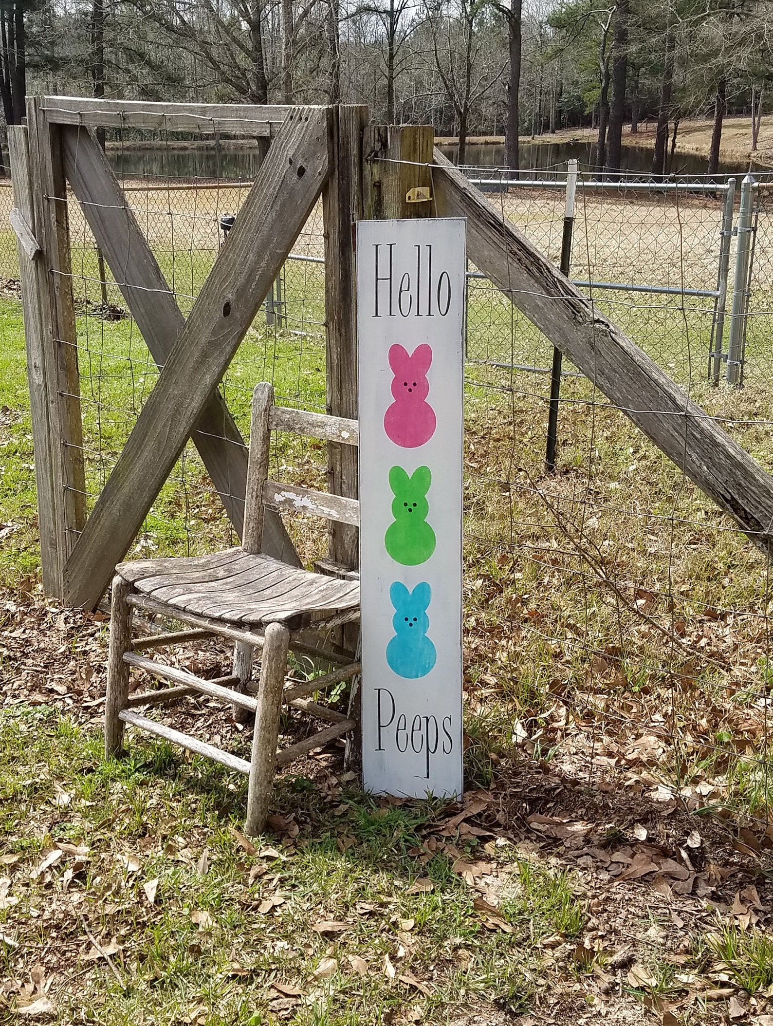 Hello Peeps Easter Sign Welcome Peeps Sign Easter Porch - Etsy