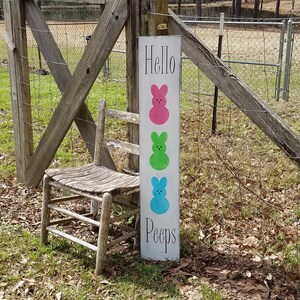 Hello Peeps Easter Sign Welcome Peeps Sign Easter Porch - Etsy