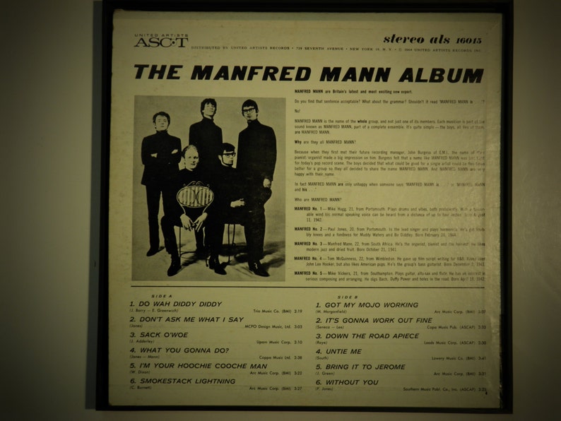 Glittered Record Album - Manfred Mann - the Manfred Mann Album - Etsy
