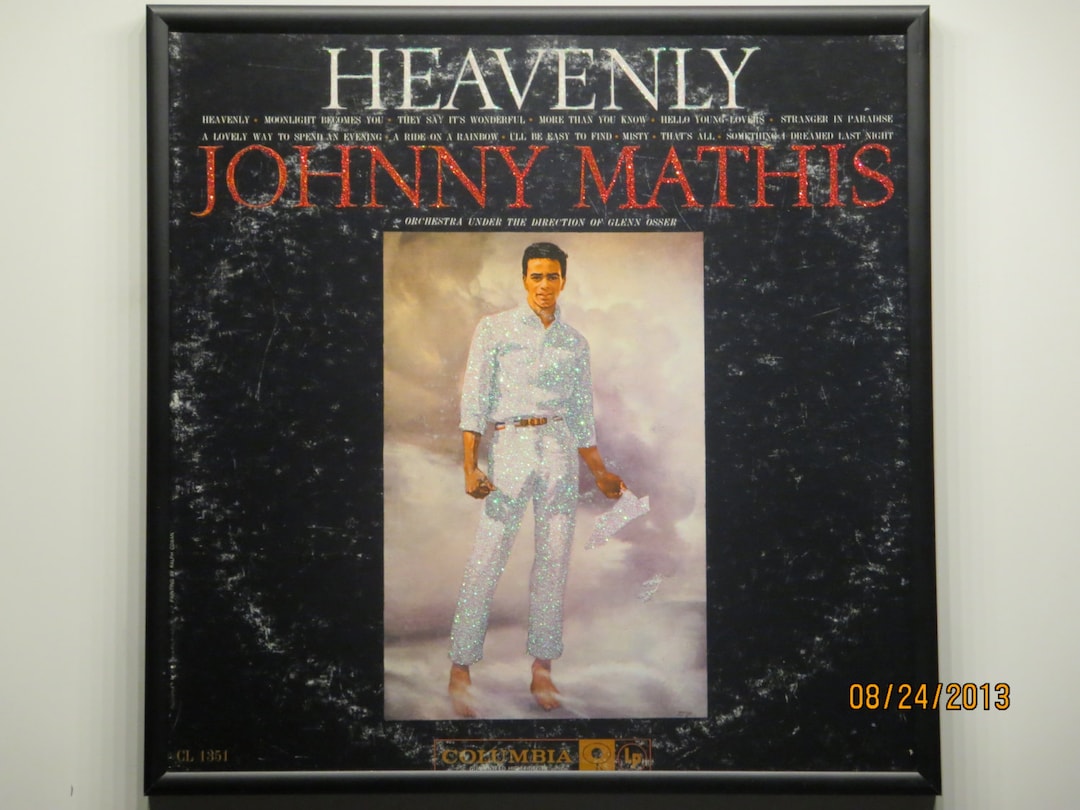 Glittered Record Album - Johnny Mathis - Heavenly - Etsy