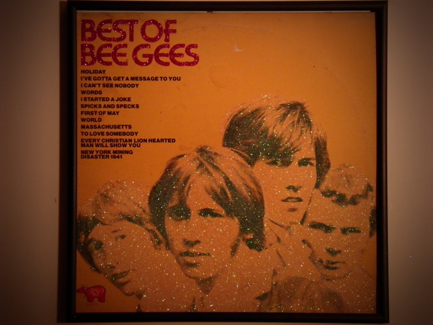 Glittered Record Album - the Bee Gees - Best of the Bee Gees - Etsy