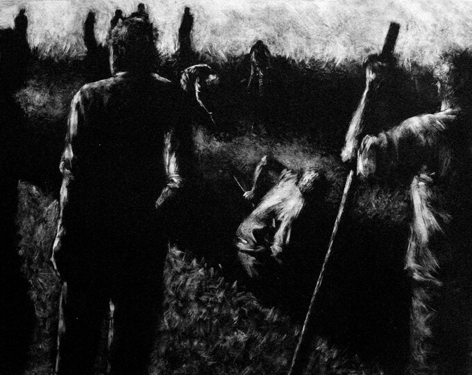 Haunting Figure Print Black Landscape Dark Creepy Spooky Hand - Etsy