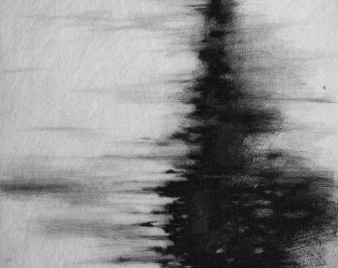 Haunting Figure Drawing Gothic Moody Dark Shadow Crayon Wading Water ...