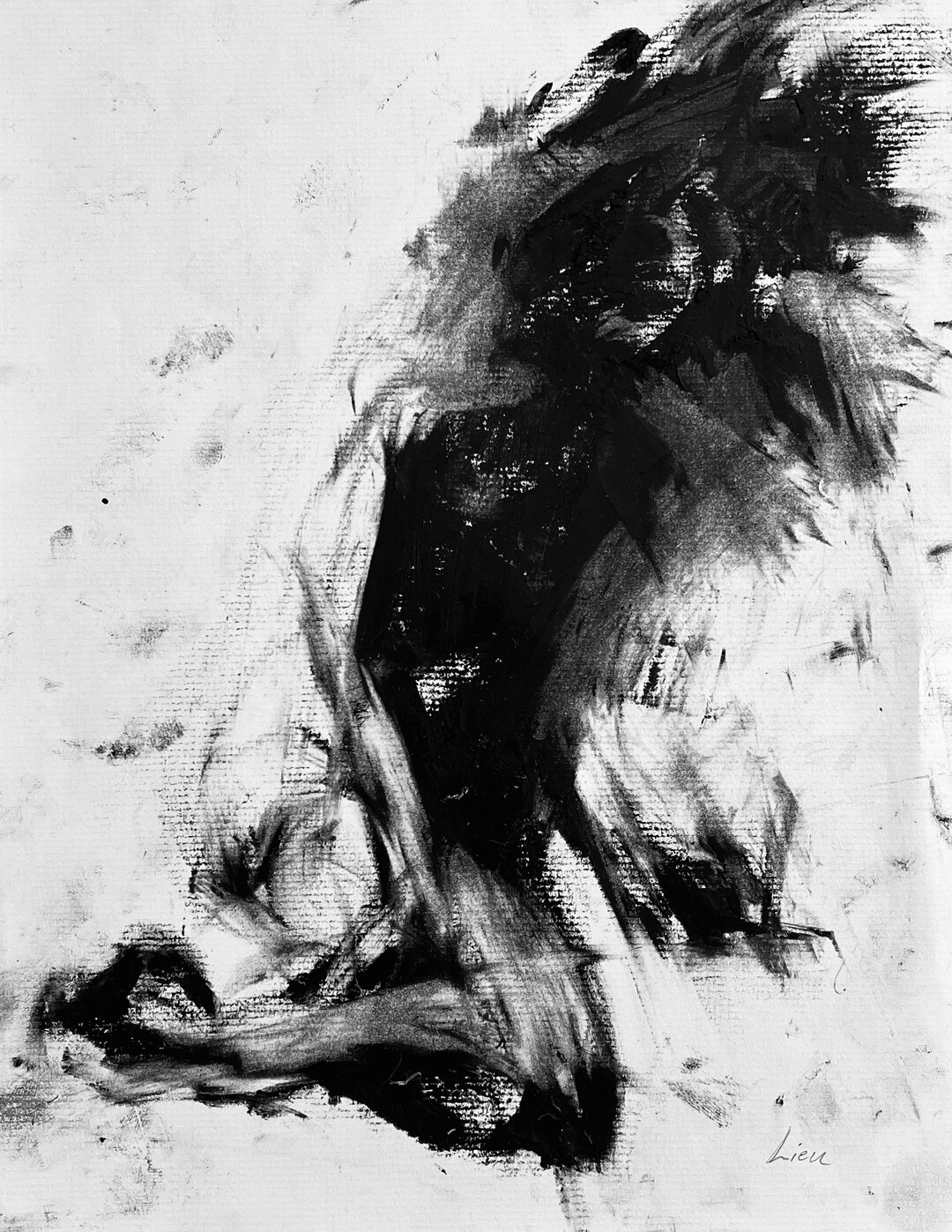 Macabre Haunting Figure Drawing, Falling No. 95 - Etsy