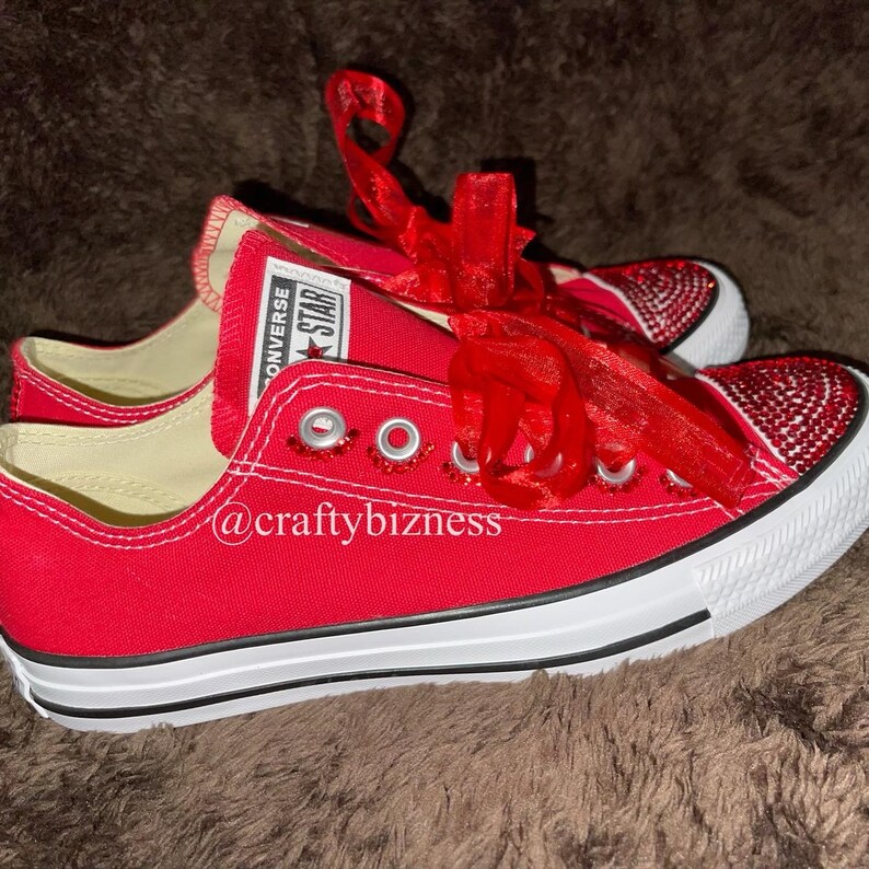 Red Bling Converse - Etsy
