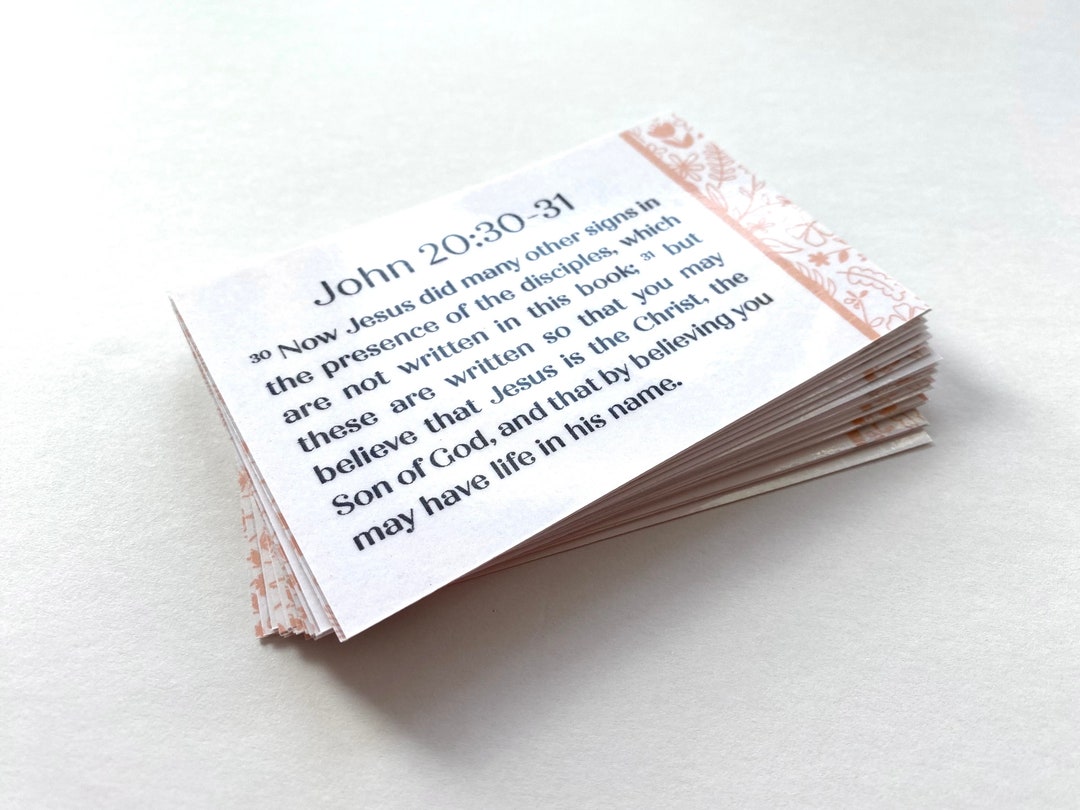 BSF John Memory Verse Notecards for Adults and Children - Etsy