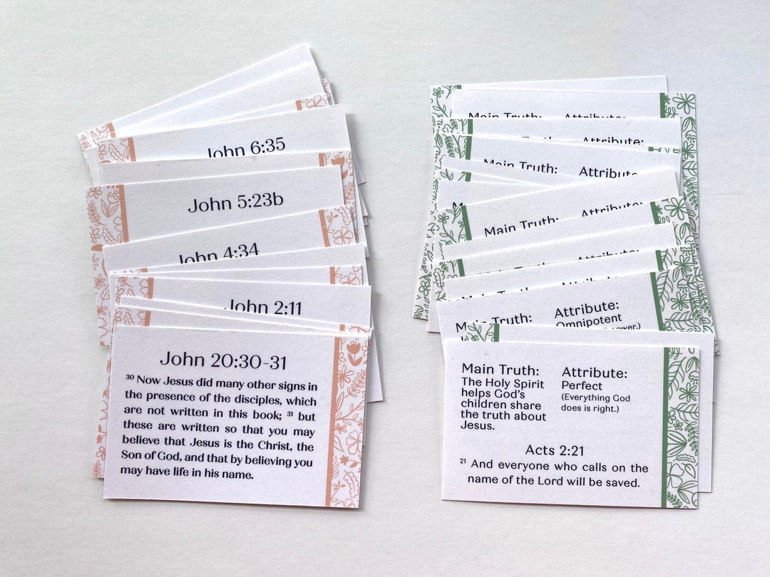 Printable BSF John Memory Verse Notecards for Adults and Children - Etsy