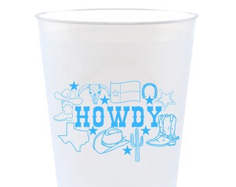 Glass Cups Howdy - Etsy