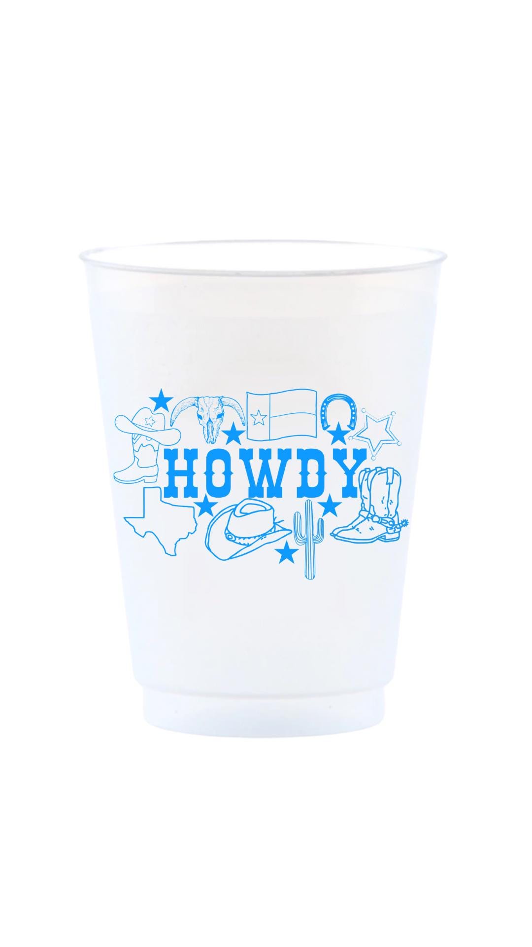 Blue Howdy Texas Reusable Frost Flex Cups - Etsy