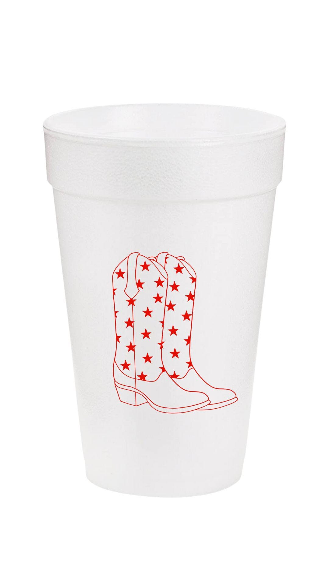 Red Cowgirl Boot Styrofoam Cups - Etsy