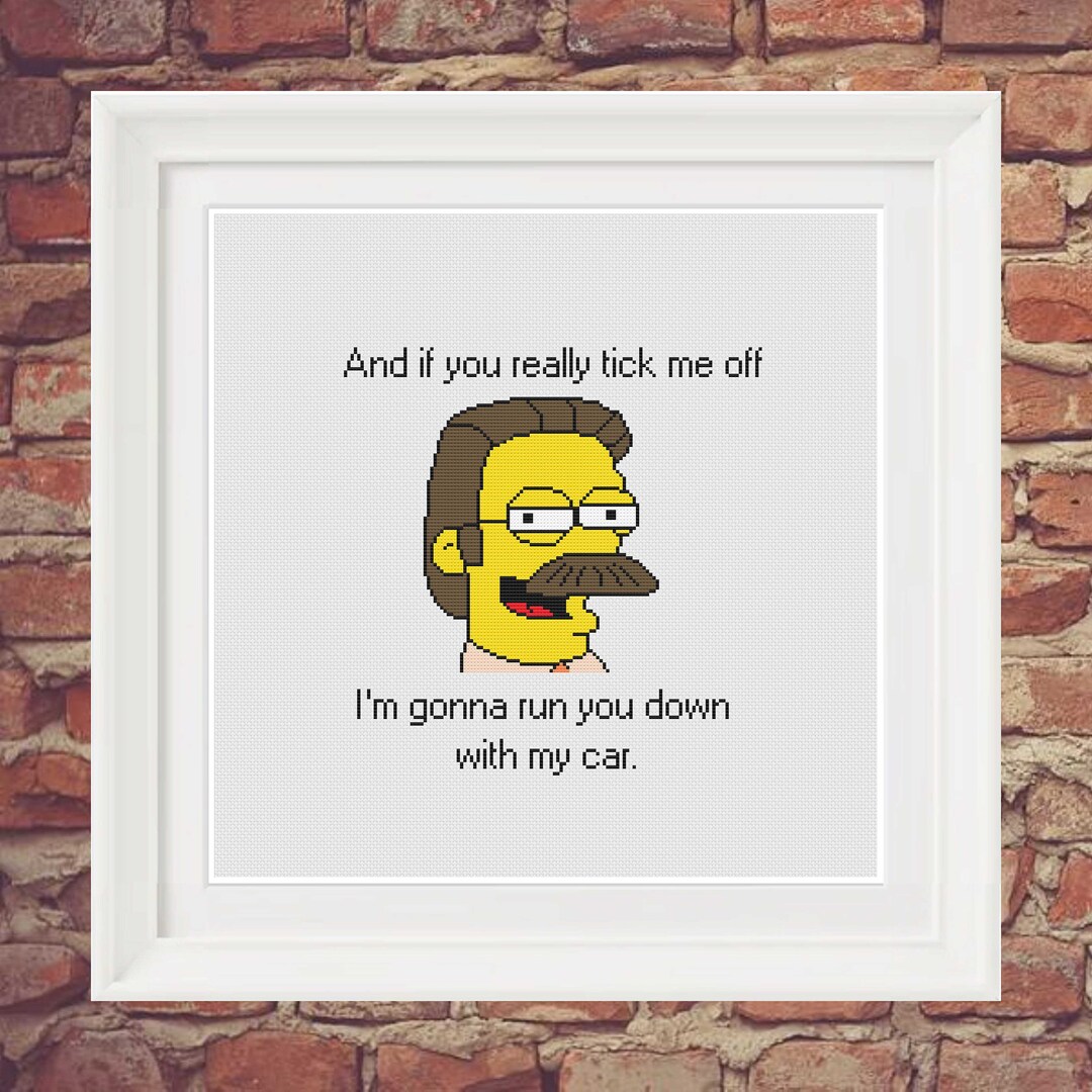 Ned Flanders If You Tick Me off Cross Stitch Pattern PDF - Etsy