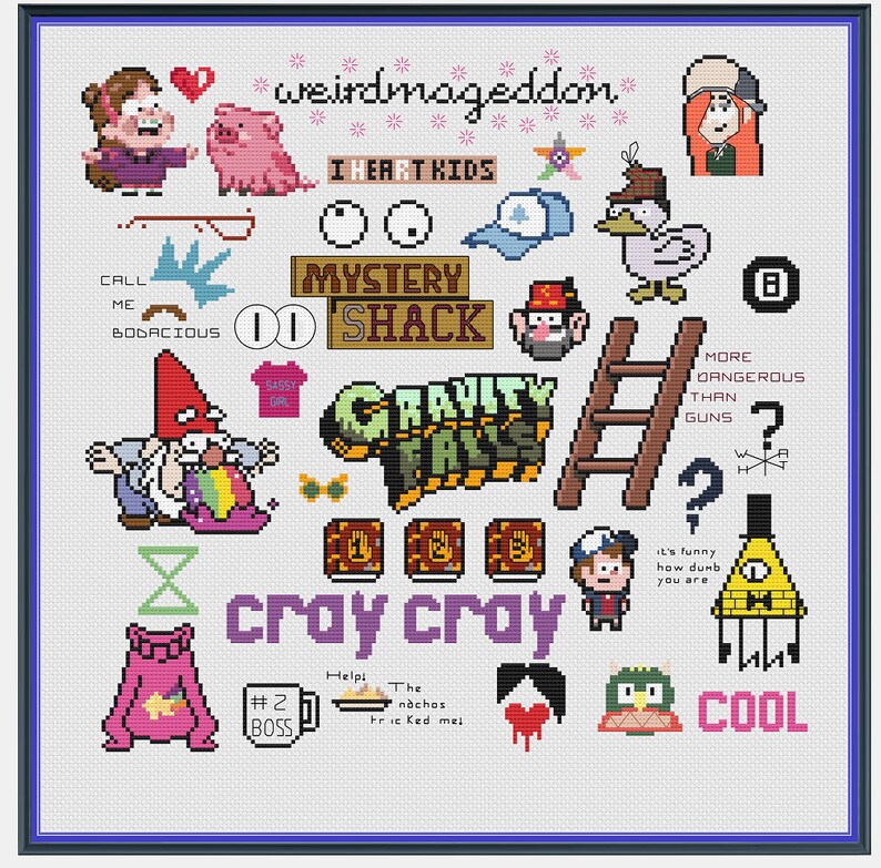 Gravity Falls PDF Cross Stitch Pattern - Etsy