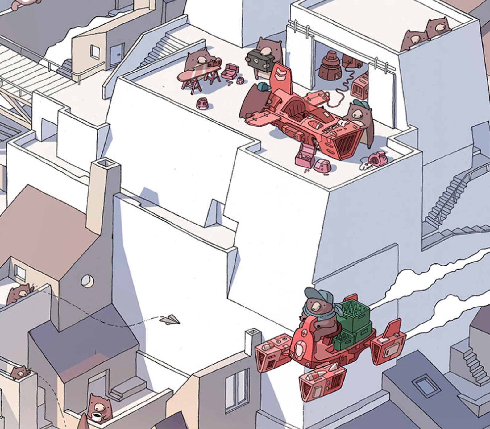 Spaceship Town. Print 70x70 Cm. - Etsy UK