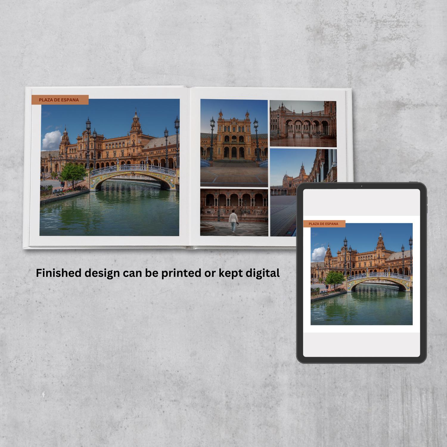 8x8 Travel Photo Book Canva Template, Square Photo Album, Digital ...