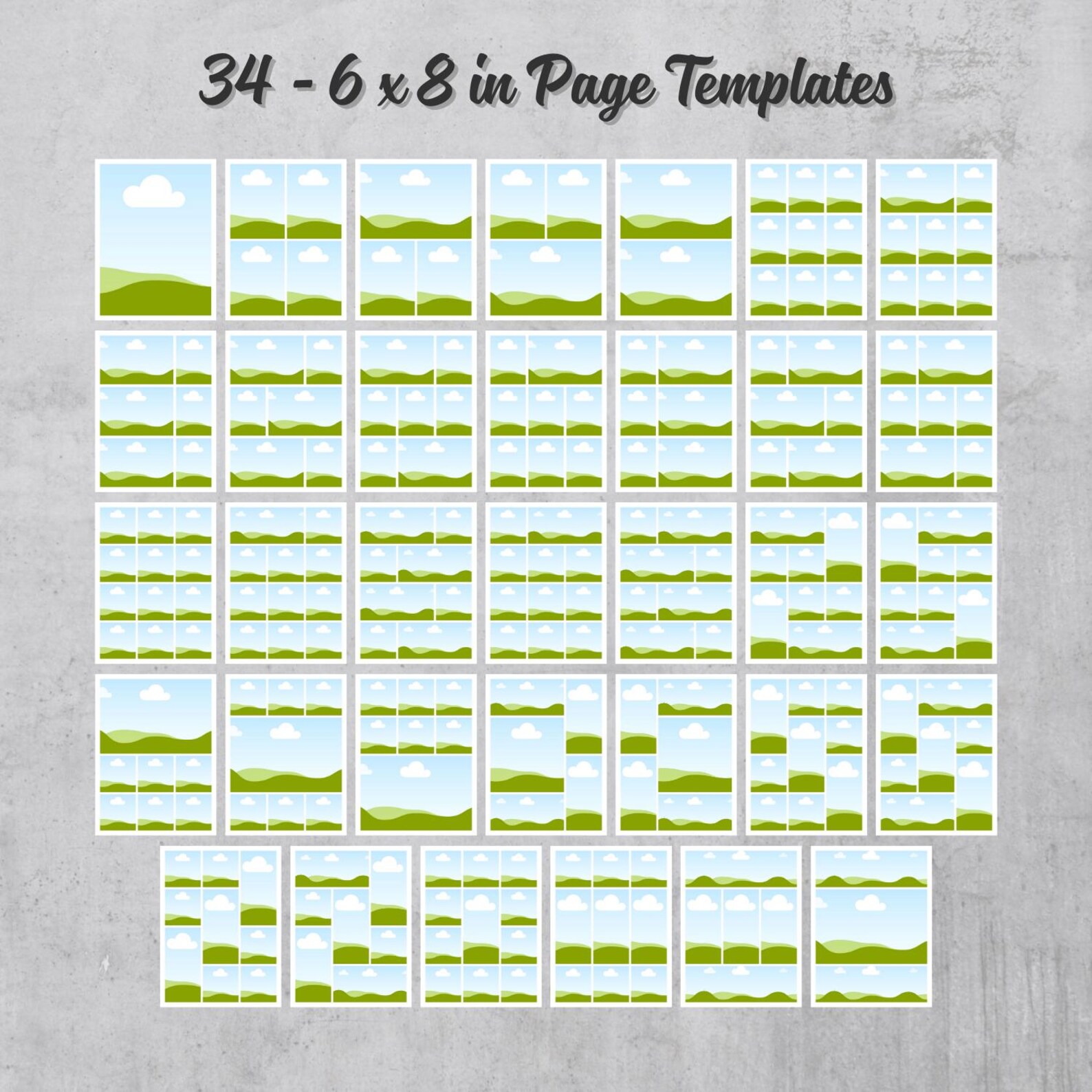 6x8 Photo Book Canva Template – 34 Pages, Square Photo Album, Digital ...