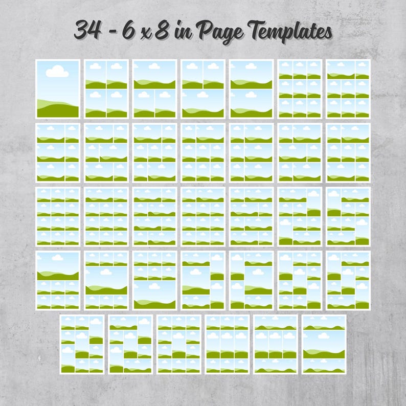 6x8 Photo Book Canva Template – 34 Pages, Square Photo Album, Digital ...