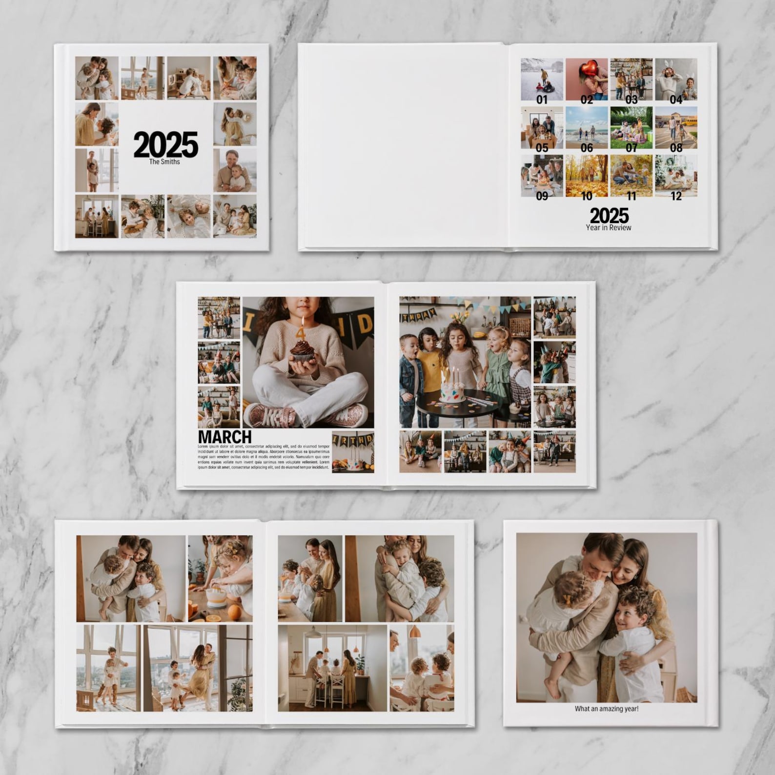 8x8 Year in Review Photo Book Canva Template, Square Album, Modern ...