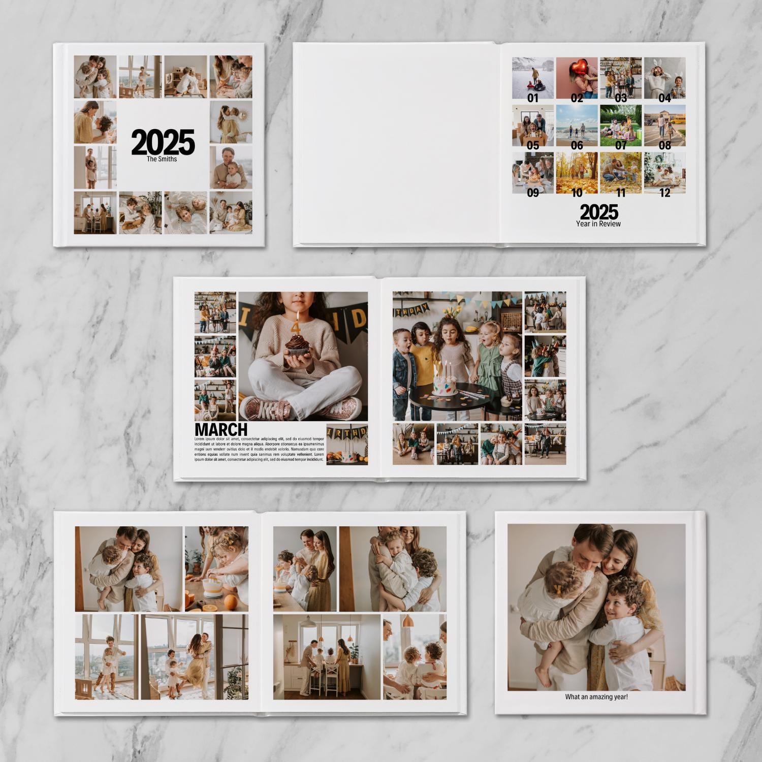 8x8 Year in Review Photo Book Canva Template, Square Album, Modern ...