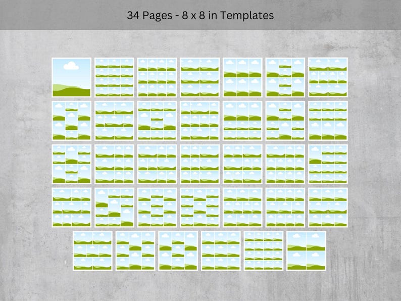 8x8 Photo Book Canva Template - 34 Pages, Square Photo Album, Digital ...